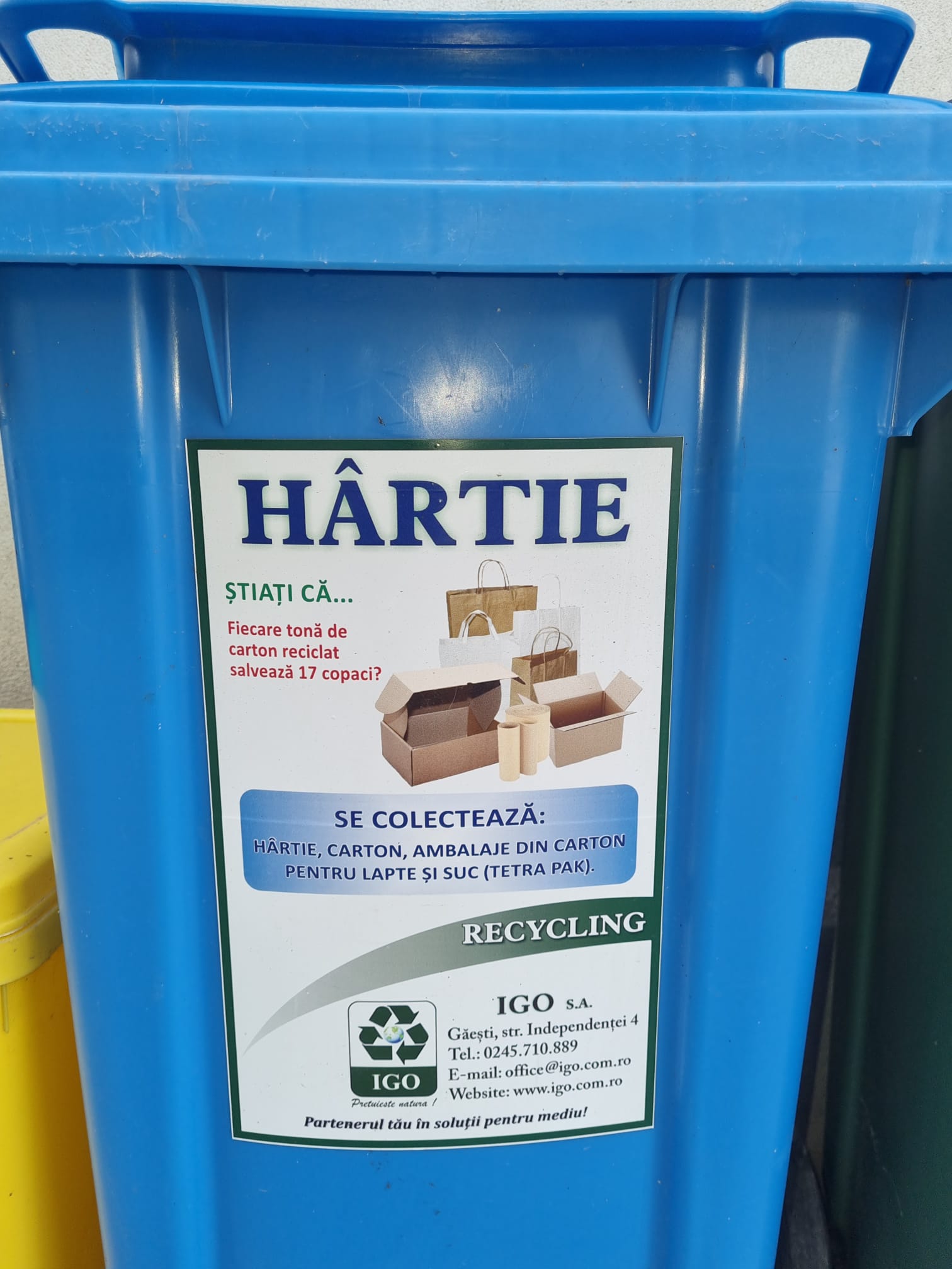 Program de colectare a deșeurilor reciclabile - https://igo.com.ro/
